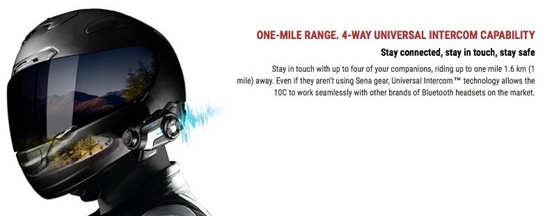 Sena 10C-01 Motorcycle Bluetooth Camera and Intercom – 1 mile range ...